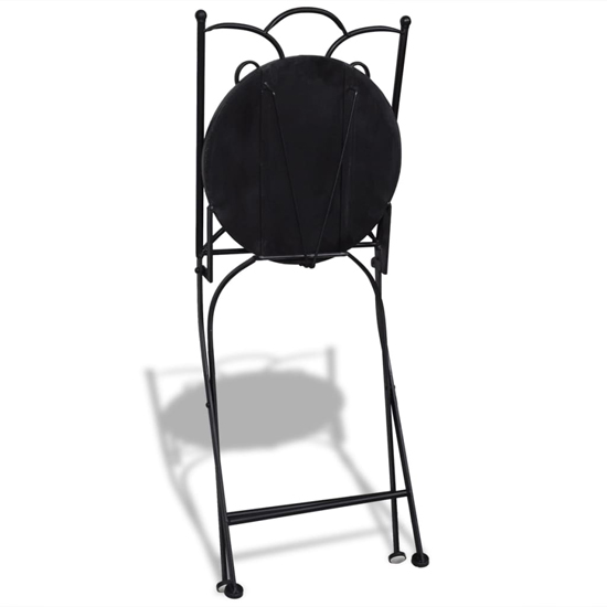 Gino Ceramic Tile Top Bistro Set Round In Terracotta