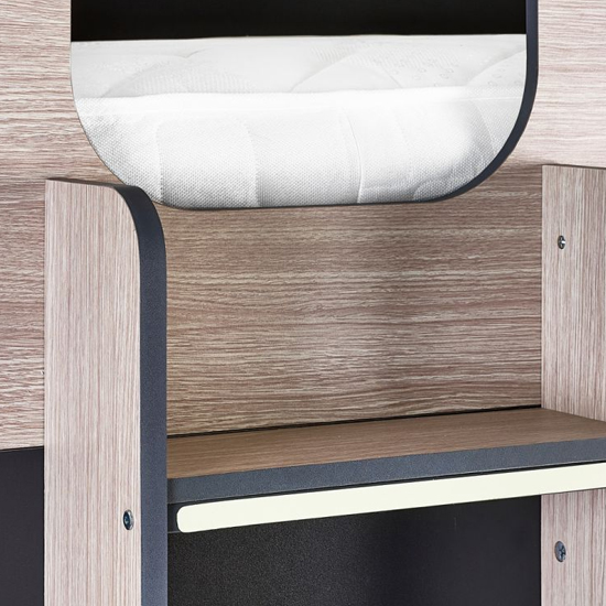 Haldis High Sleeper Bunk Bed In Woodgrain And Anthracite