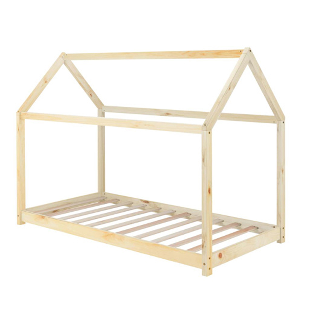 Hamel Wooden Single House Bed In Natural
