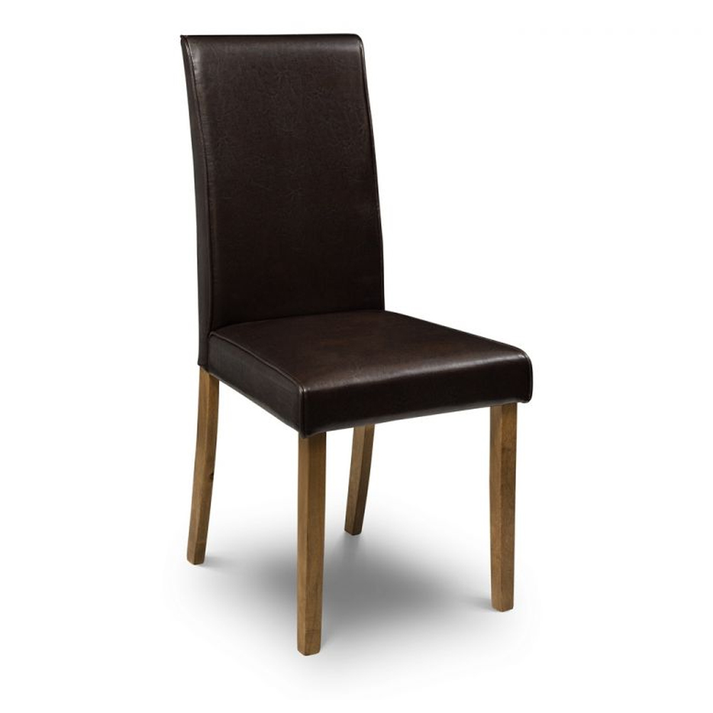 Haneul Faux Leather Dining Chair With Oak Legs In Brown | Furniture in ...