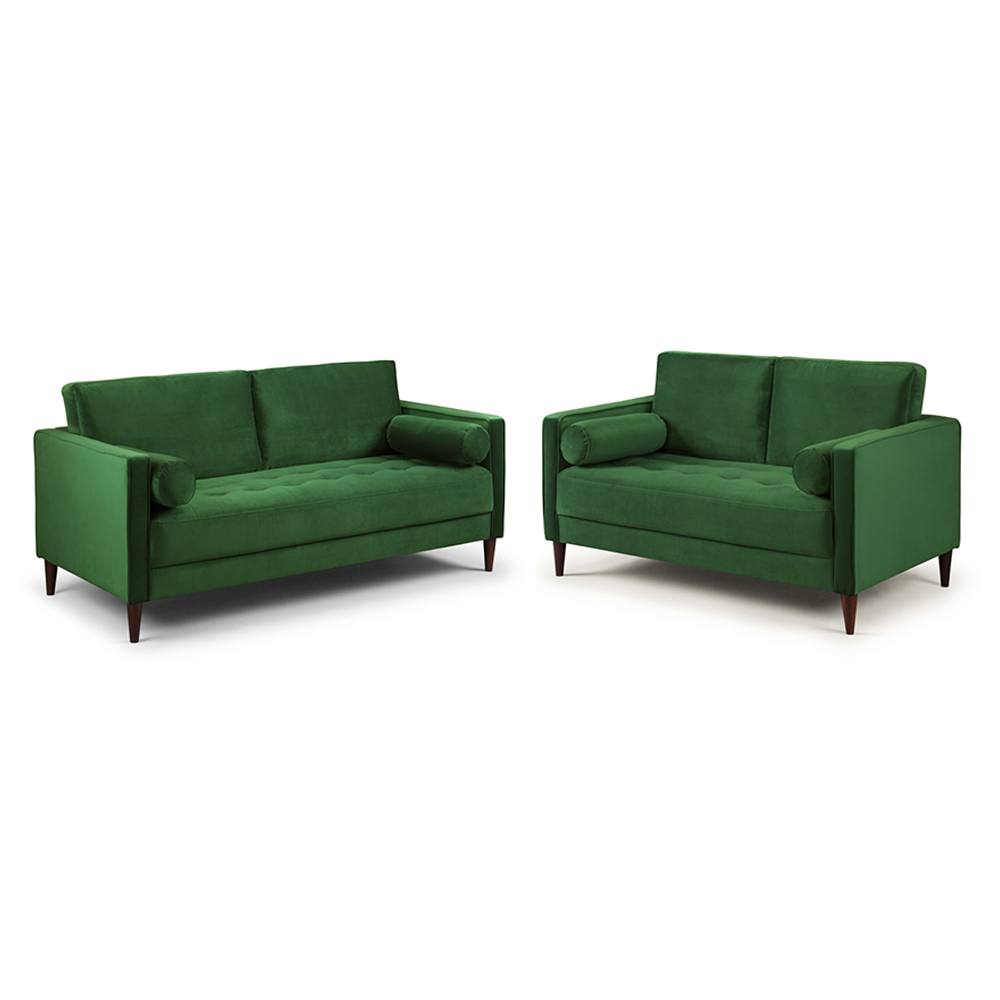 Harrison Plush Velvet 3+2 Seater Sofa Set In Teal | Furniture in Fashion