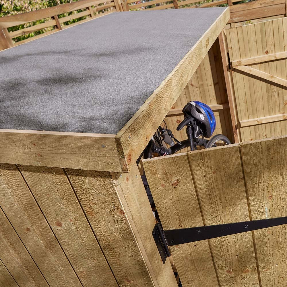 Hidalgo Wooden Garden Bike Store Shed In Natural