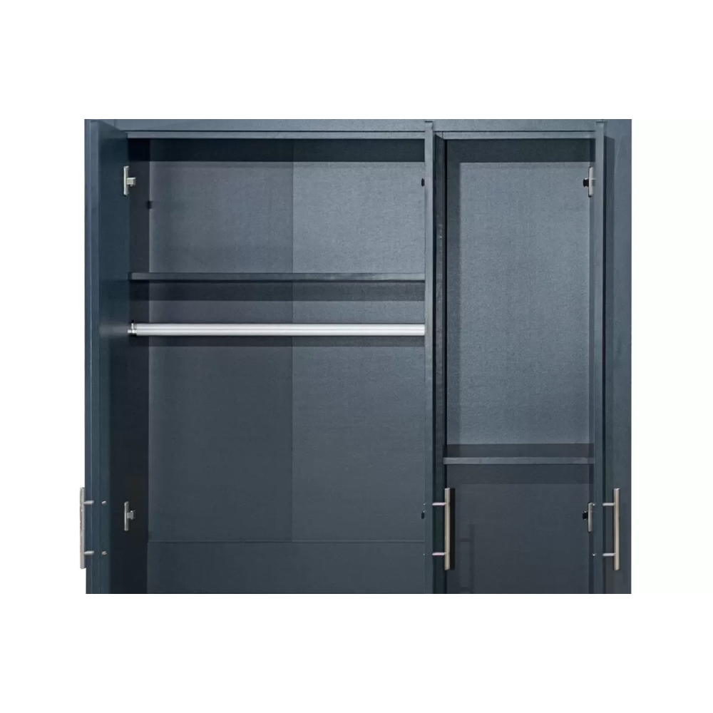 Highland Wooden Wardrobe With 3 Doors In Navy Blue Oak