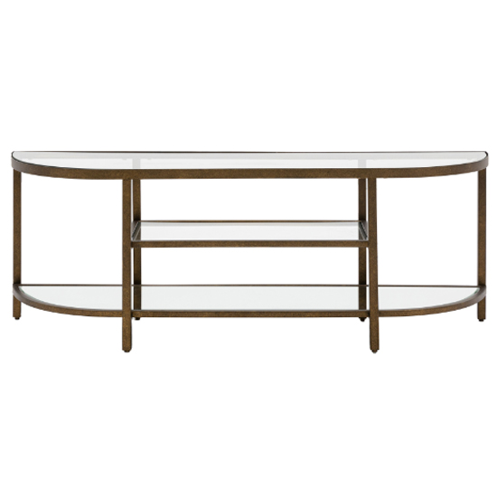 Hobson Clear Glass TV Stand With Bronze Frame
