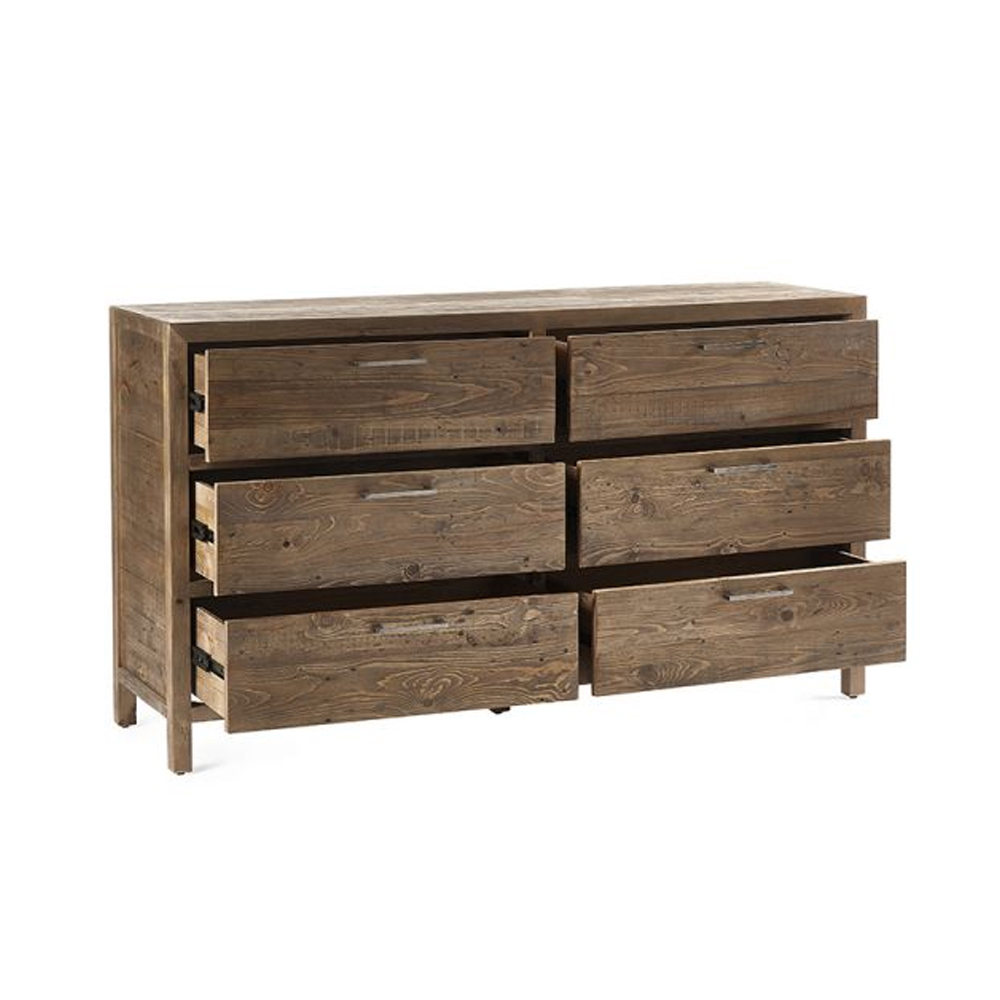 Homer Wooden Chest Of 6 Drawers In Brown