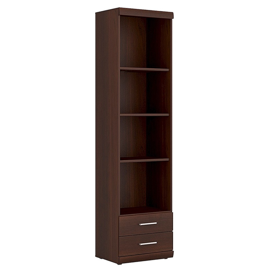 Impro Wooden Narrow 2 Drawers Shelving Unit In Dark Mahogany ...
