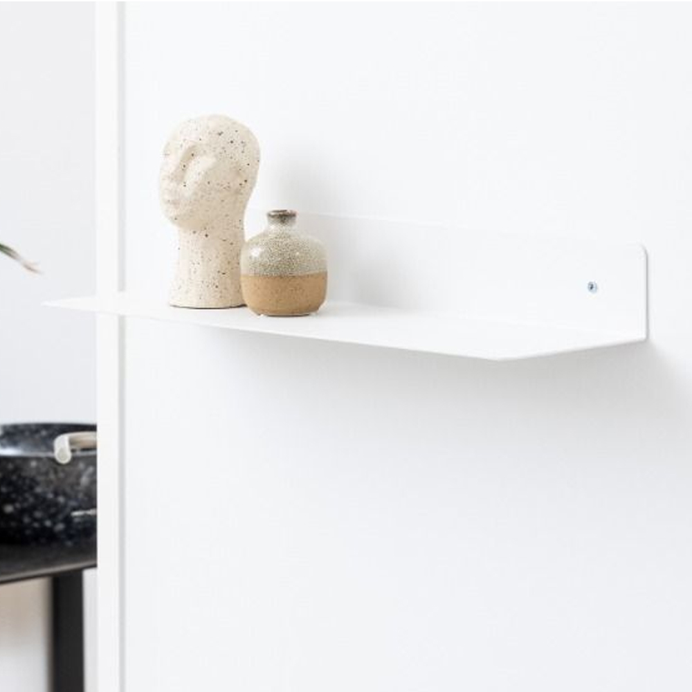 Indio Metal Rectangular Wall Shelf In White
