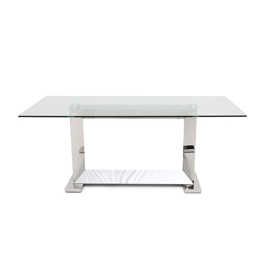 Memphis Large High Gloss Dining Table In White With Glass Top ...
