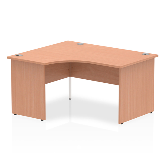 Isle 140cm Oak Left Computer Desk With White Cantilever Leg | Furniture ...