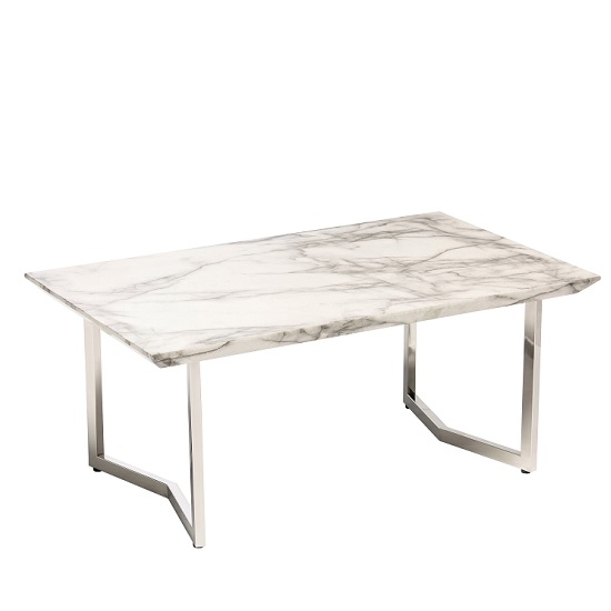 Jackson Coffee Table Rectangular In High Gloss White Marble Finish ...