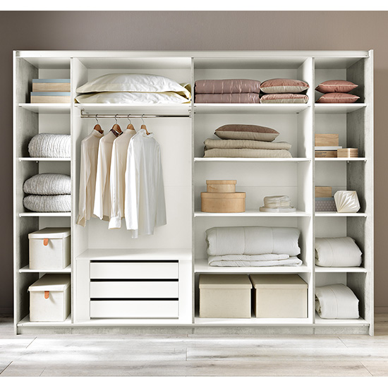 Jessica Extra Large Gloss Sliding Door Wardrobe In White