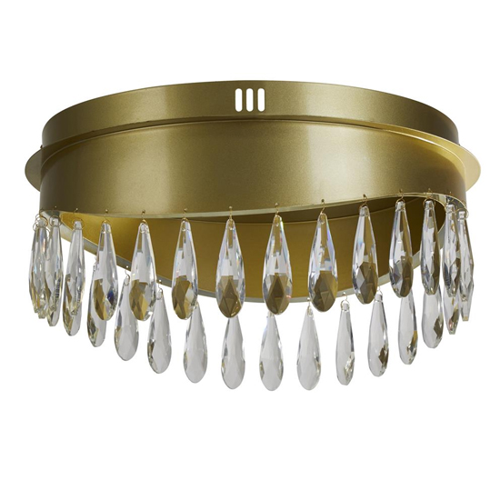 Jewel LED Crystal Flush Ceiling Light In Gold