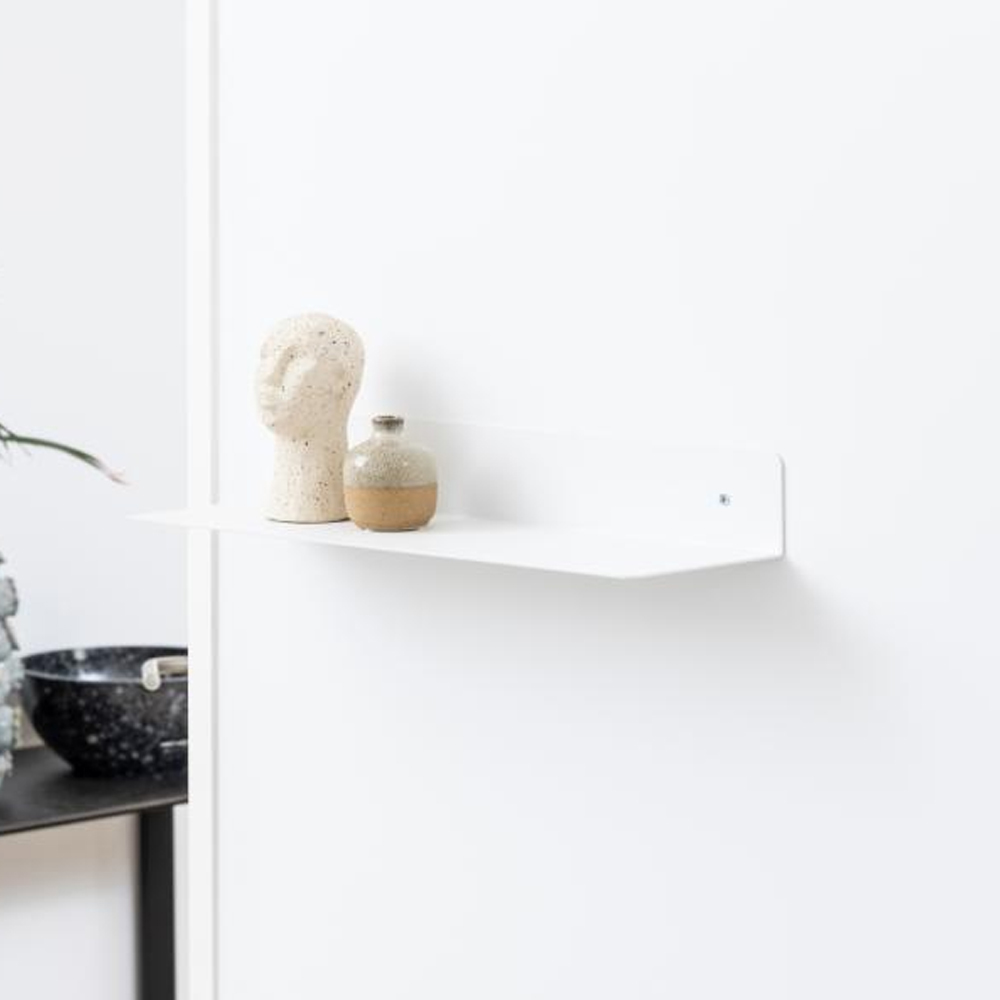 Jicama Metal Dual Wall Shelf In Matt White