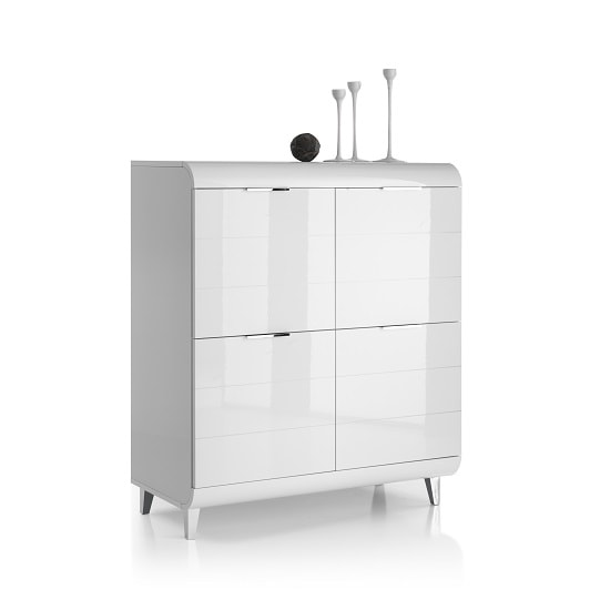 Kenia Modern Highboard In White High Gloss With 4 Doors | Furniture in ...