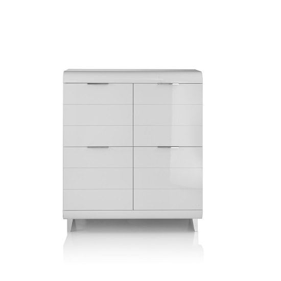 Kenia Modern Highboard In White High Gloss With 4 Doors | Furniture in ...