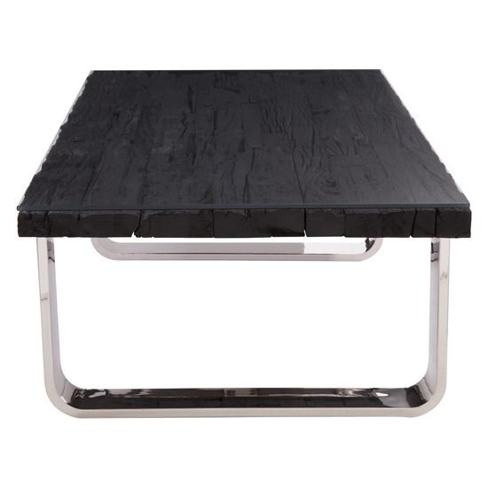 Kero Glass Top Coffee Table With U-Shaped Base In Black