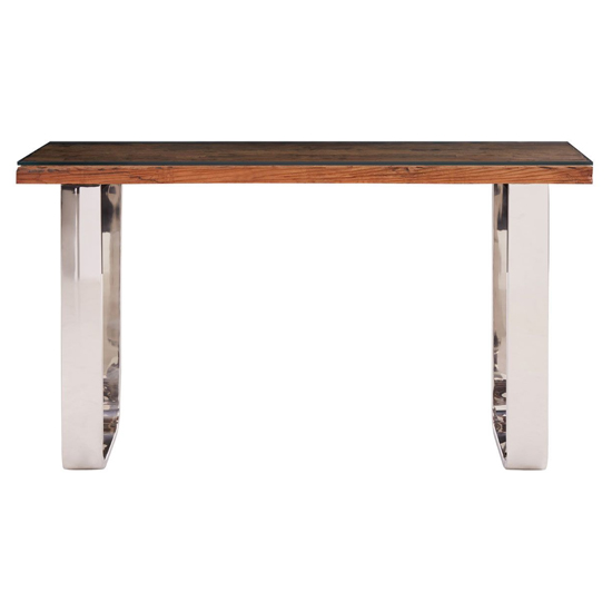 Kero Glass Top Console Table With U-Shaped Base In Natural | Furniture ...