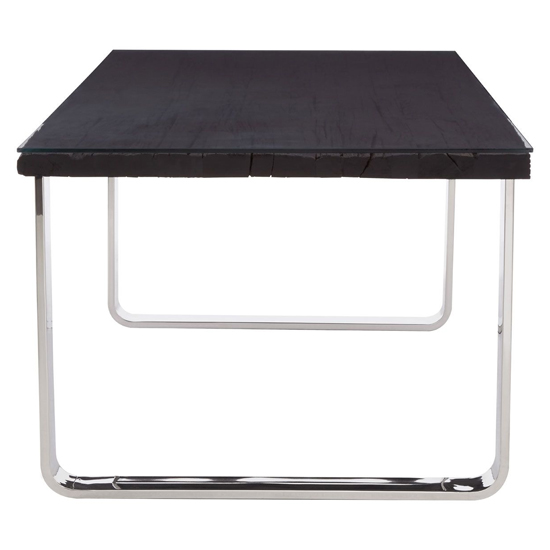 Kero Glass Top Dining Table With U-Shaped Base In Black