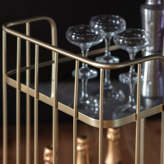 Kingman Glass Drinks Trolley With Champagne Metal Frame | Furniture in ...
