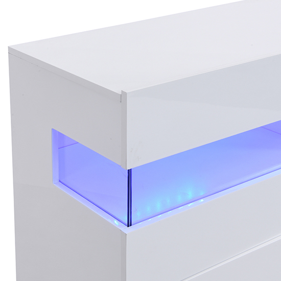 Kirsten High Gloss Sideboard In White With LED Lighting