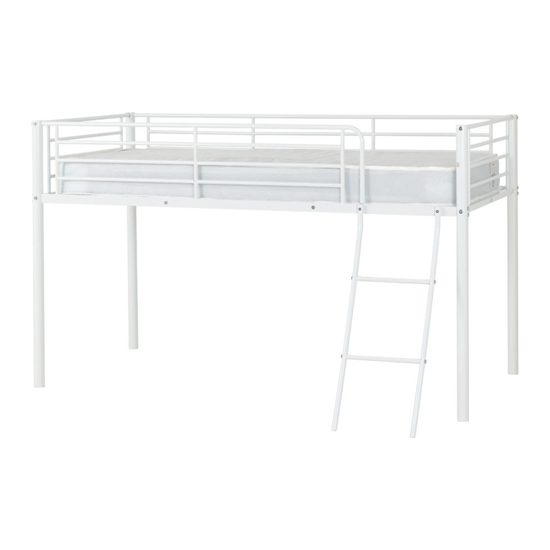 Kyoto Metal Mid Sleeper Bunk Bed In White | Furniture in Fashion
