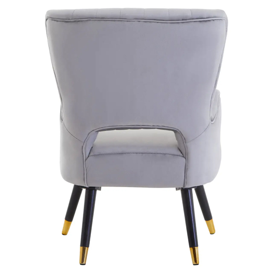Lagos Velvet Cut Out Back Armchair In Grey