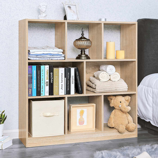 Laval Display Bookcase With Open Cubes and Shelves In Oak | FiF
