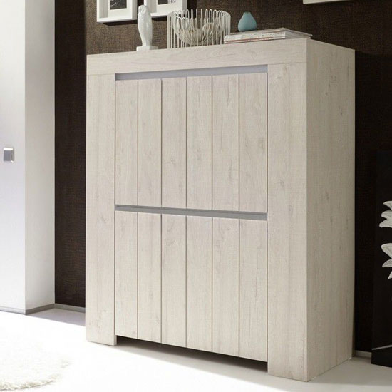 Leilani Wooden Highboard In Beige Oak | Furniture in Fashion
