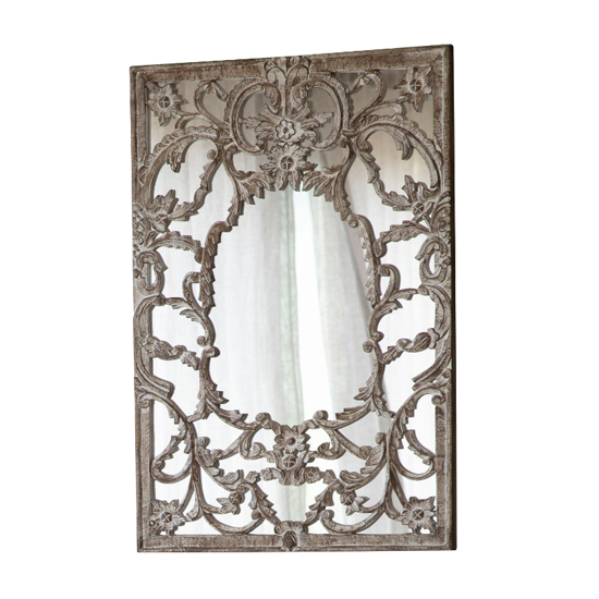 Lenoir Portrait Wall Mirror In Natural And Whitewash Frame | Furniture ...