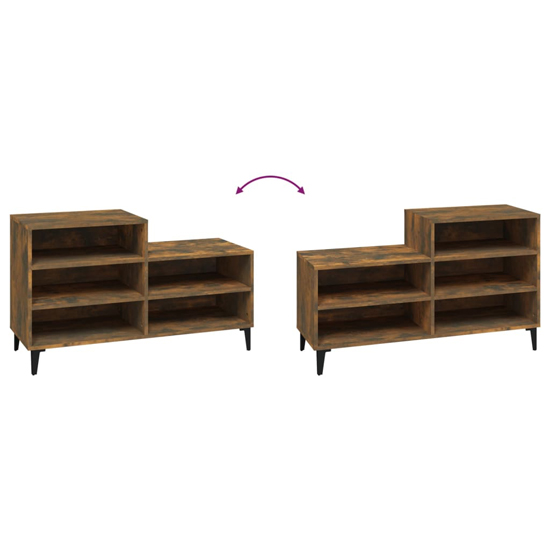 Lenoir Wooden Shoe Storage Rack With 5 Shelves In Smoked Oak