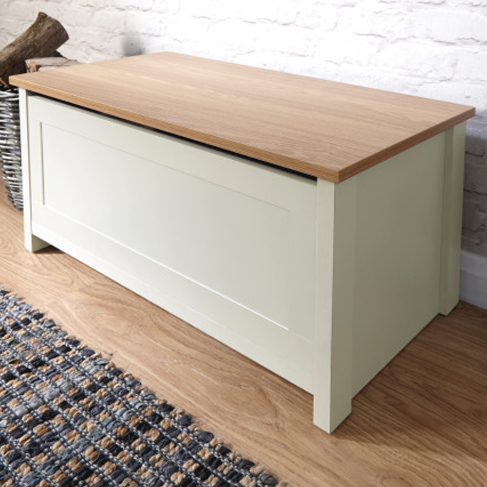 Loftus Wooden Storage Box In Cream And Oak