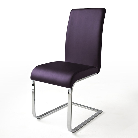 Lotte Dining Chair In Violet Faux Leather | Furniture in Fashion