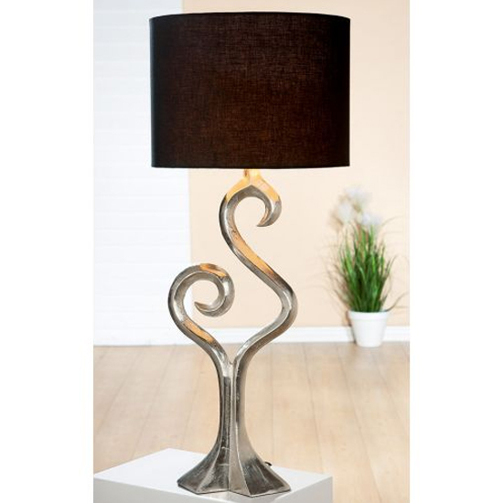 Luma Large Table Lamp In Silver And Brown