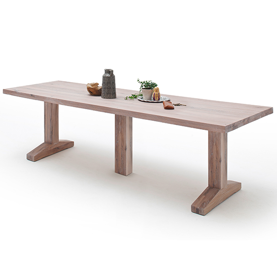 Lunch Large Wooden Dining Table In Whitewashed Oak | Furniture in Fashion