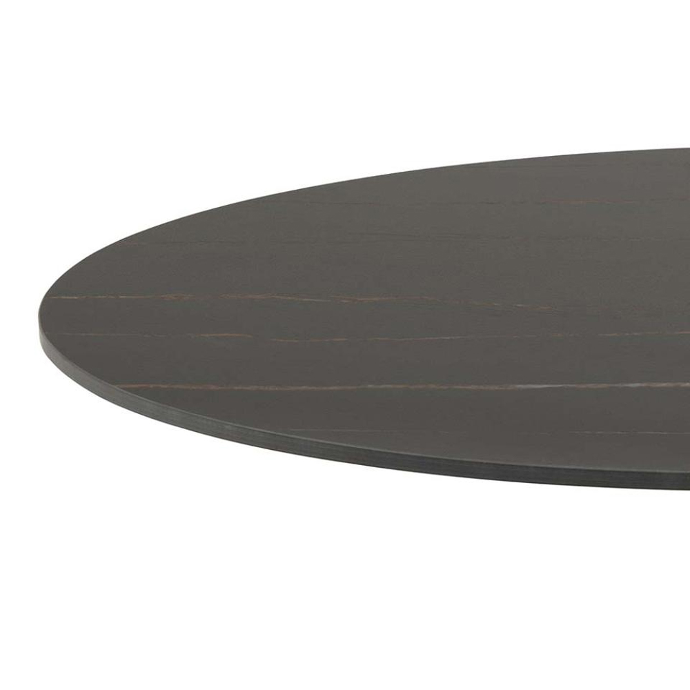Macon Ceramic Dining Table With Steel Base In Matt Black Grantham