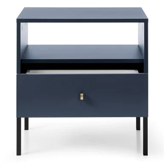 Malibu Wooden Side Table With 1 Drawer In Navy | Furniture in Fashion