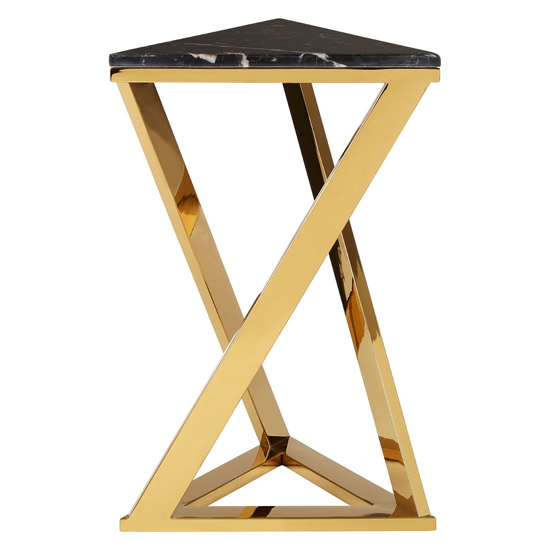 Markeb Black Marble Top End Table With Gold Steel Frame | Furniture in ...