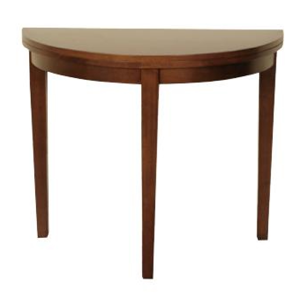 Marsic Wooden Half Moon Dining Table In Dark Brown