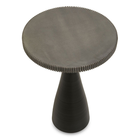 Martina Black Stone Side Table With Metal Base | Furniture in Fashion