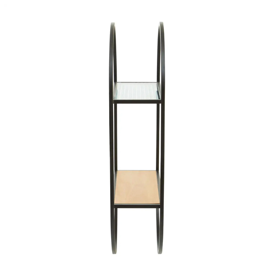 Masaya Wall Hung 2-Tier Shelving Unit With Black Metal Frame