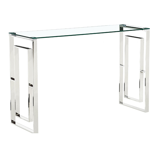 Maxon Clear Glass Console Table With Silver Metal Frame | Furniture in ...