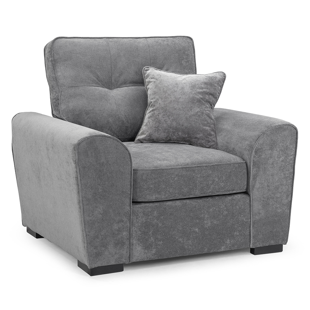 Maxton Fabric 1 Seater Sofa In Grey | Furniture in Fashion