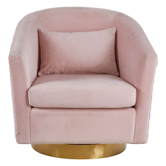 Menkib Upholstered Velvet Tub Chair In Soft Pink | Furniture in Fashion