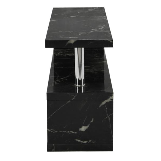 Miami High Gloss S Shape TV Stand In Milano Marble Effect