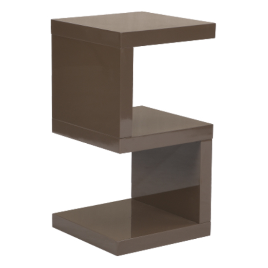 Miami High Gloss S Shape Design Side Table In Stone | Furniture in Fashion
