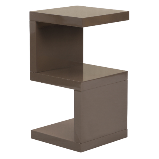 Miami High Gloss S Shape Design Side Table In Stone | Furniture in Fashion