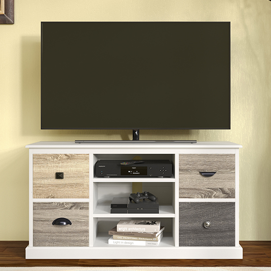 Maraca Wooden TV Stand Small In White | Furniture in Fashion