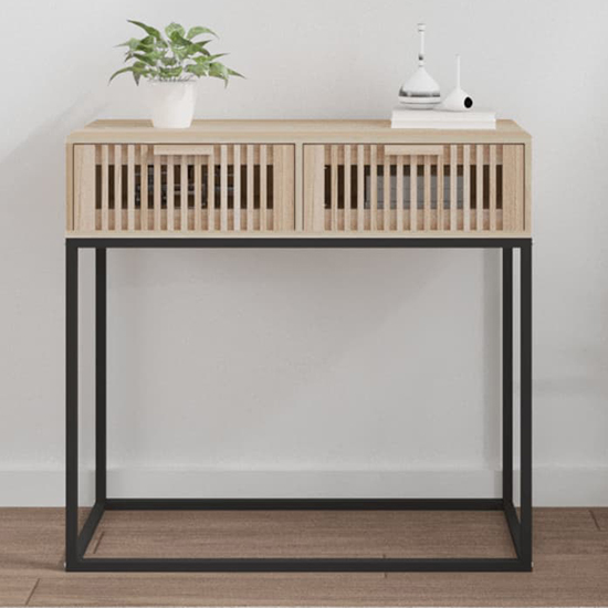 Mila Wooden Console Table With 2 Drawers In Brown | Furniture in Fashion