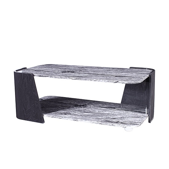 Miley Coffee Table In Slate Grey And Marble Effect High Gloss
