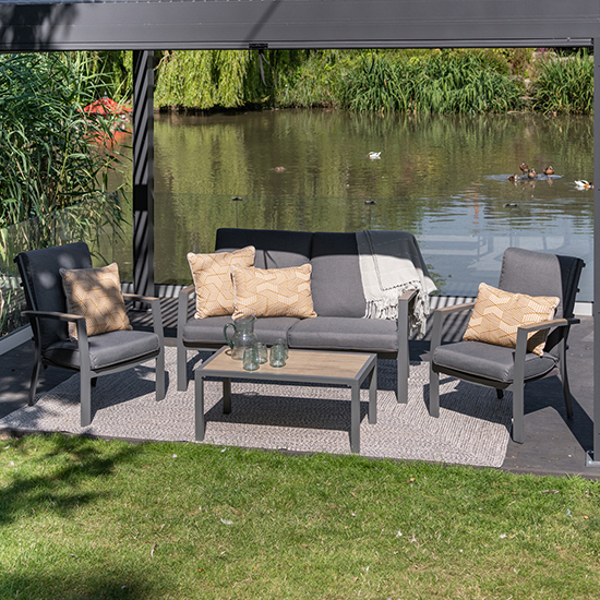 Mili Aluminium Modular Corner Lounge Set In Grey | Furniture in Fashion